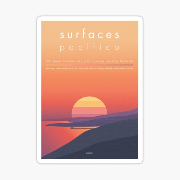 "Surfaces Pacifico (2021) Band Album Cover" Sticker for Sale by ...