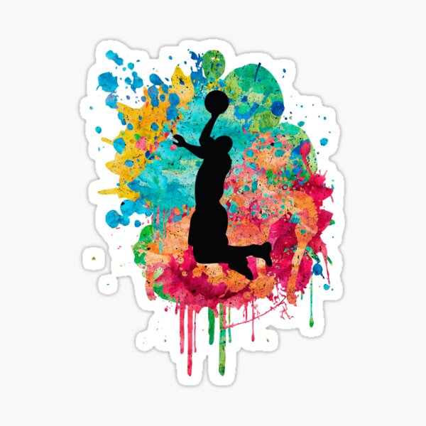"Basketball player at dunking" Sticker by cappu1 | Redbubble
