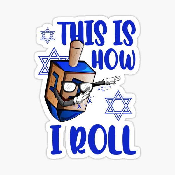 Pegatina «Así es como ruedo: divertido dreidel para niños» de ...