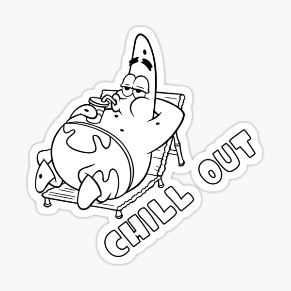 "Patrick Star chill out" Sticker by alyaST14 | Redbubble