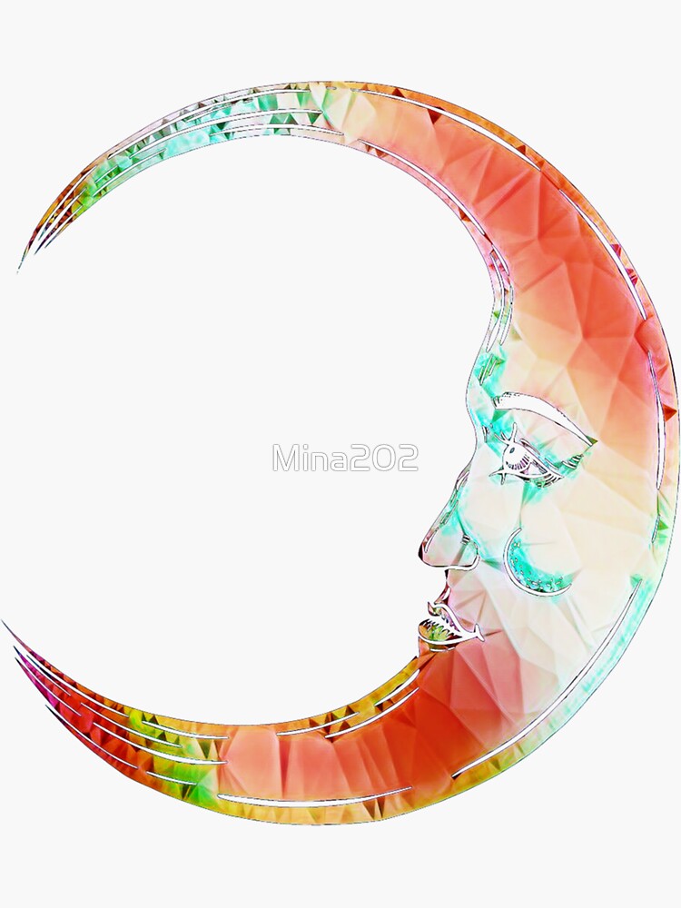 "Moon Face" Sticker by Mina202 | Redbubble