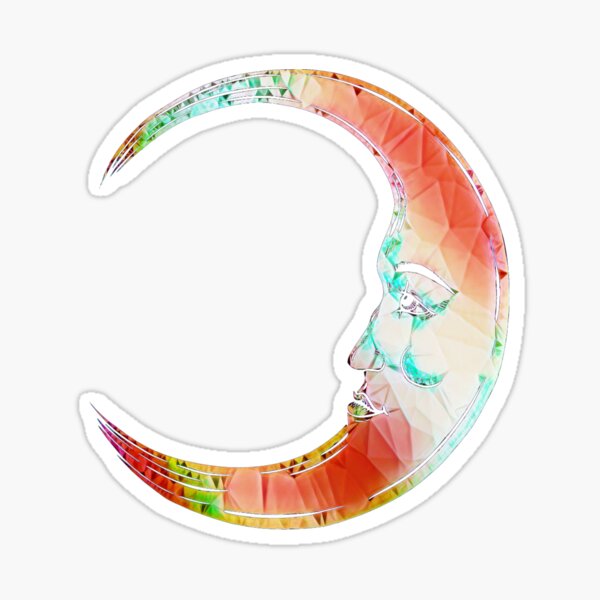 "Moon Face" Sticker by Mina202 | Redbubble