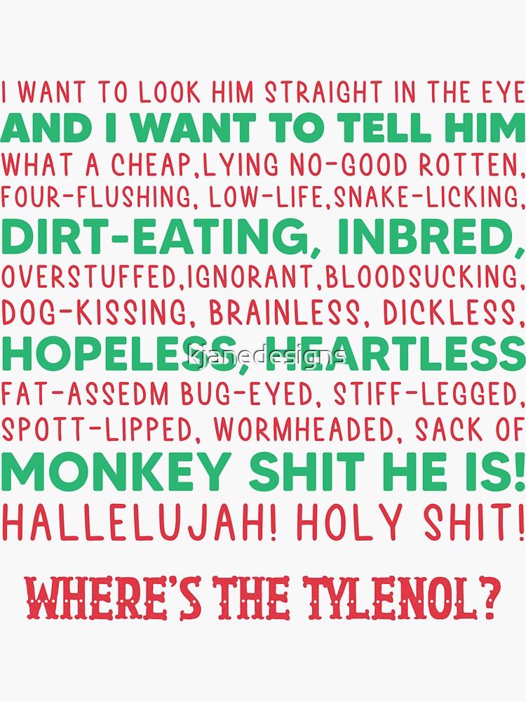 "Christmas Vacation Rant" Sticker for Sale by kjanedesigns | Redbubble