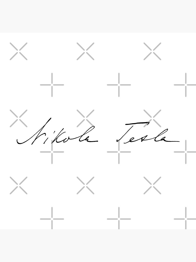 Nikola Tesla - Signature - Black - RB Premium Matte Vertical Poster ...