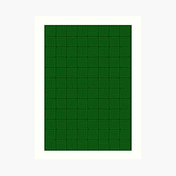 "Checkerboard Line Pattern in Two Shades of Green" Art Print for Sale ...