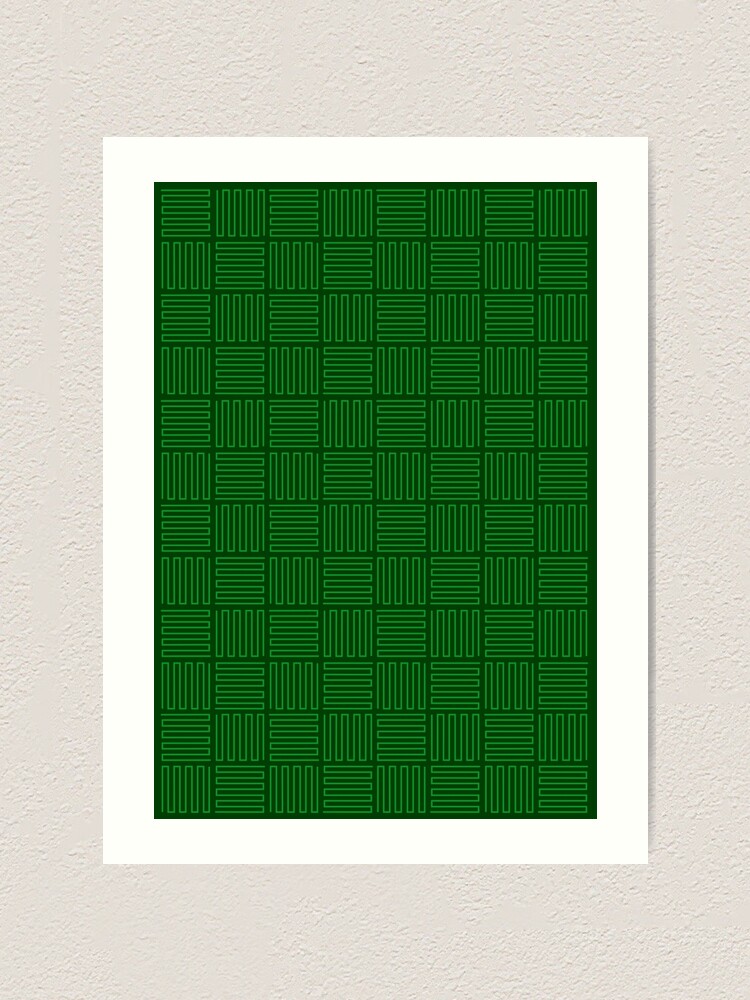 "Checkerboard Line Pattern in Two Shades of Green" Art Print for Sale ...