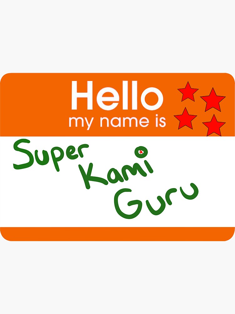 "Super Kami Guru name tag" Sticker for Sale by DrawAnime4Fun | Redbubble