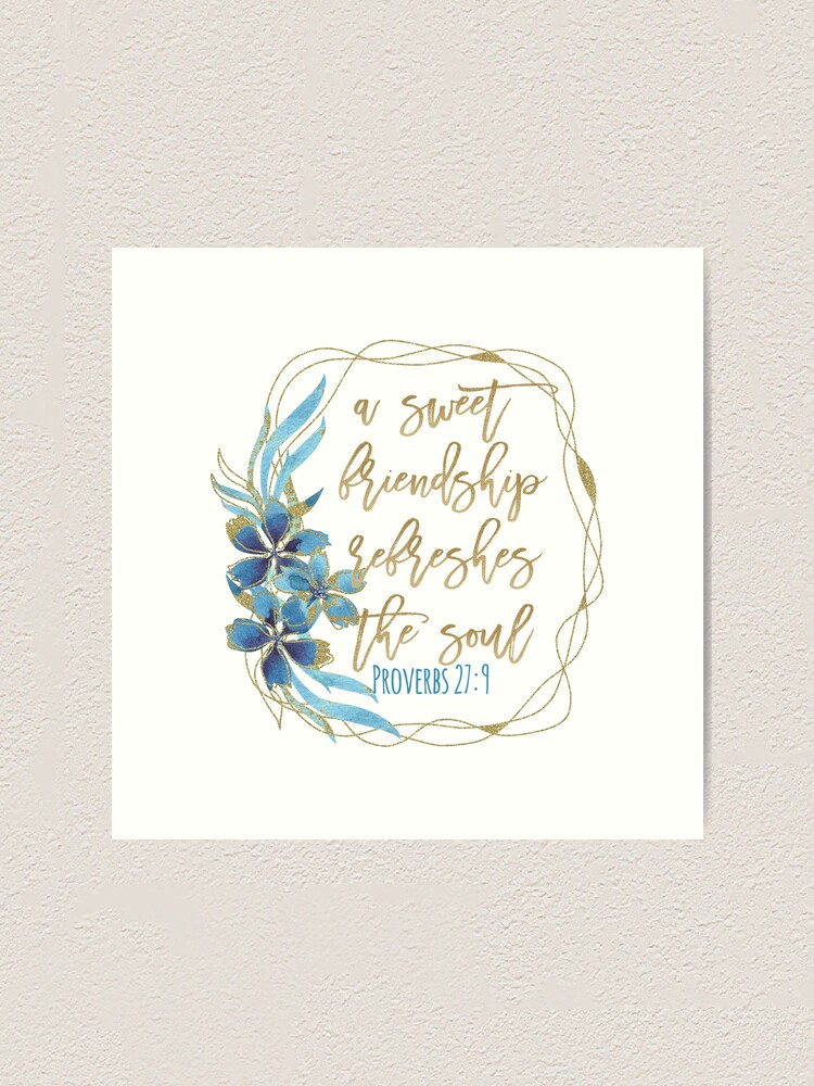 Wall Décor Home Décor Scripture Calligraphy Proverbs 27:9 Art Print A ...