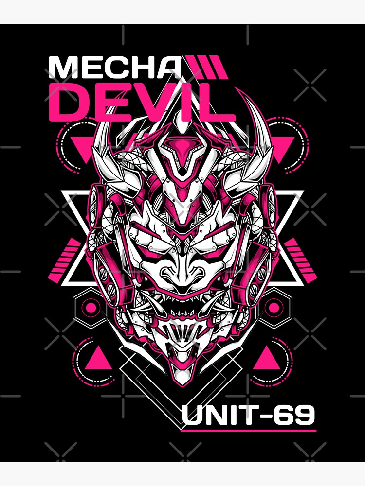 "MECHA DEVIL" Sticker for Sale by chaoskandy | Redbubble