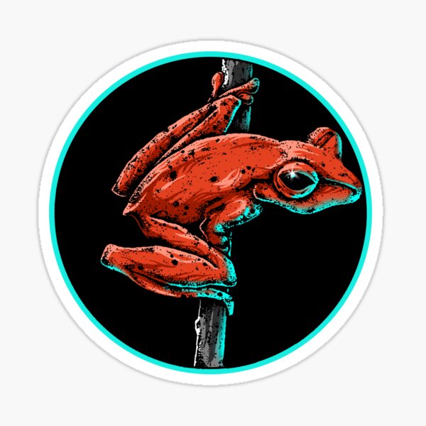"Neon Frog" Sticker for Sale by phsycartwork | Redbubble