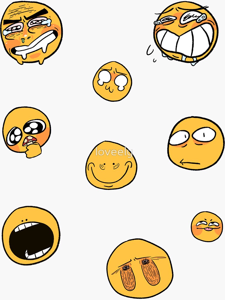 "Funny meme cartoon emoji " Sticker by loveely | Redbubble