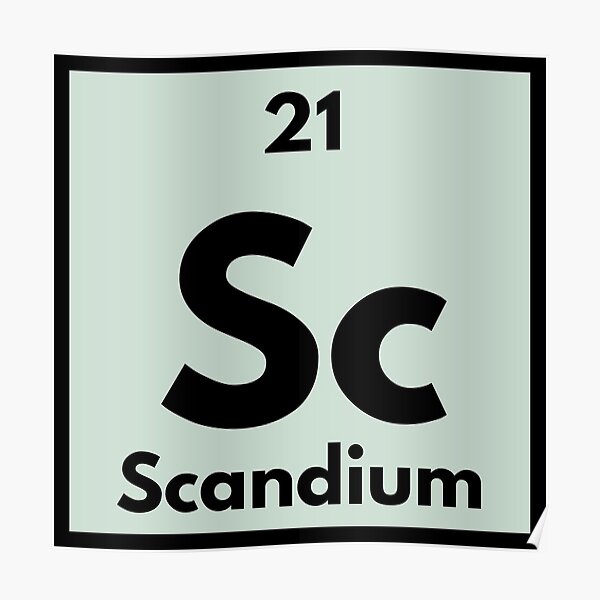 "Periodic Table element number 21 Sc Scandium" Poster for Sale by ...