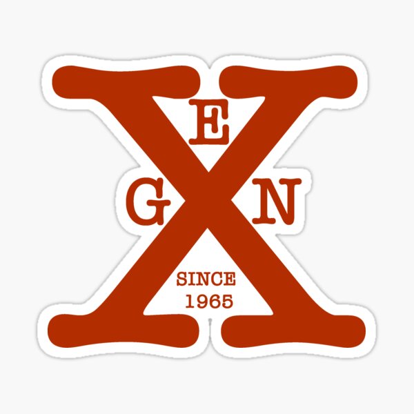 "GEN X SINCE 1965" Sticker for Sale by setwave | Redbubble