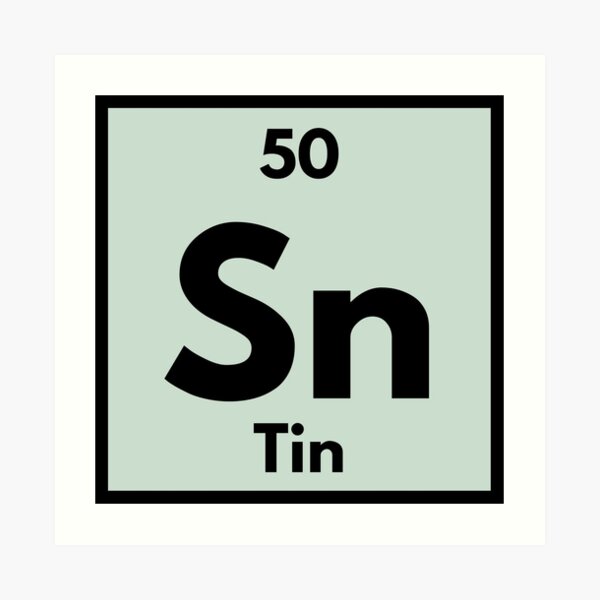 Lámina artística «Número de elemento de la tabla periódica 50 Sn Tin ...