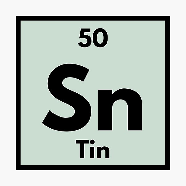 Lámina fotográfica «Número de elemento de la tabla periódica 50 Sn Tin ...