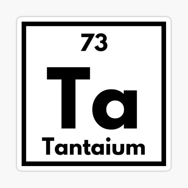Pegatina «Elemento de la tabla periódica número 73 Ta Tantaio» de ...