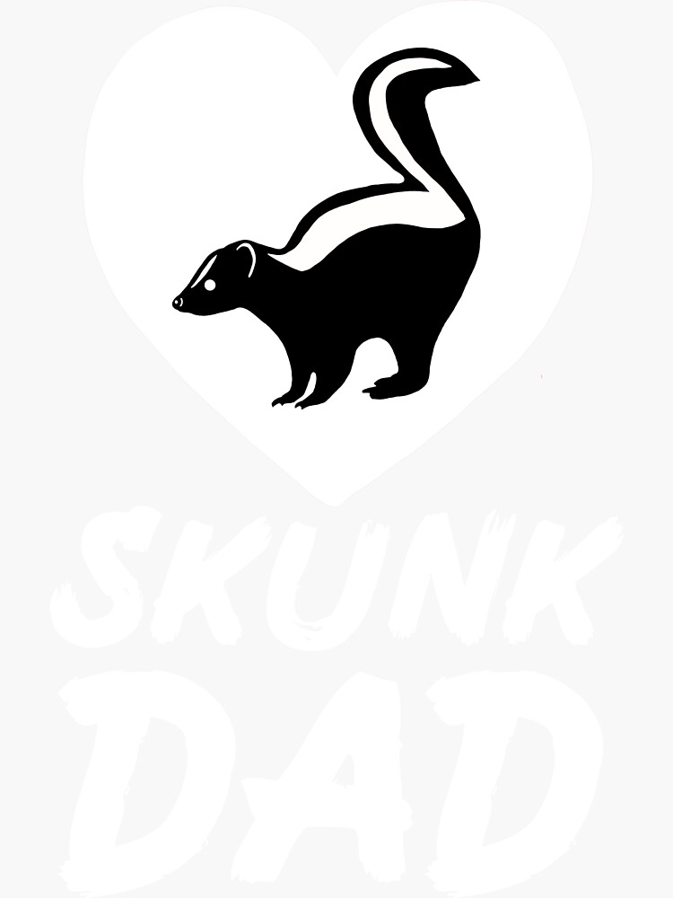 "Skunk Dad Heart for Skunk Lovers, White" Sticker for Sale by Mochi ...
