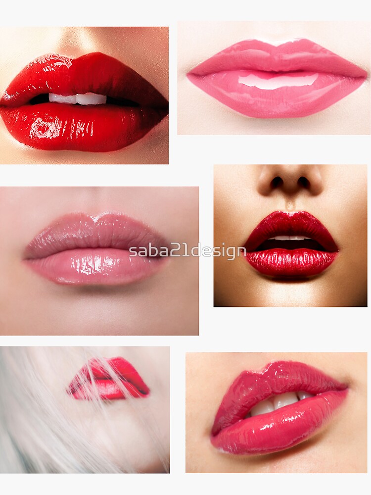 "red lips pack " Sticker for Sale by saba21design | Redbubble