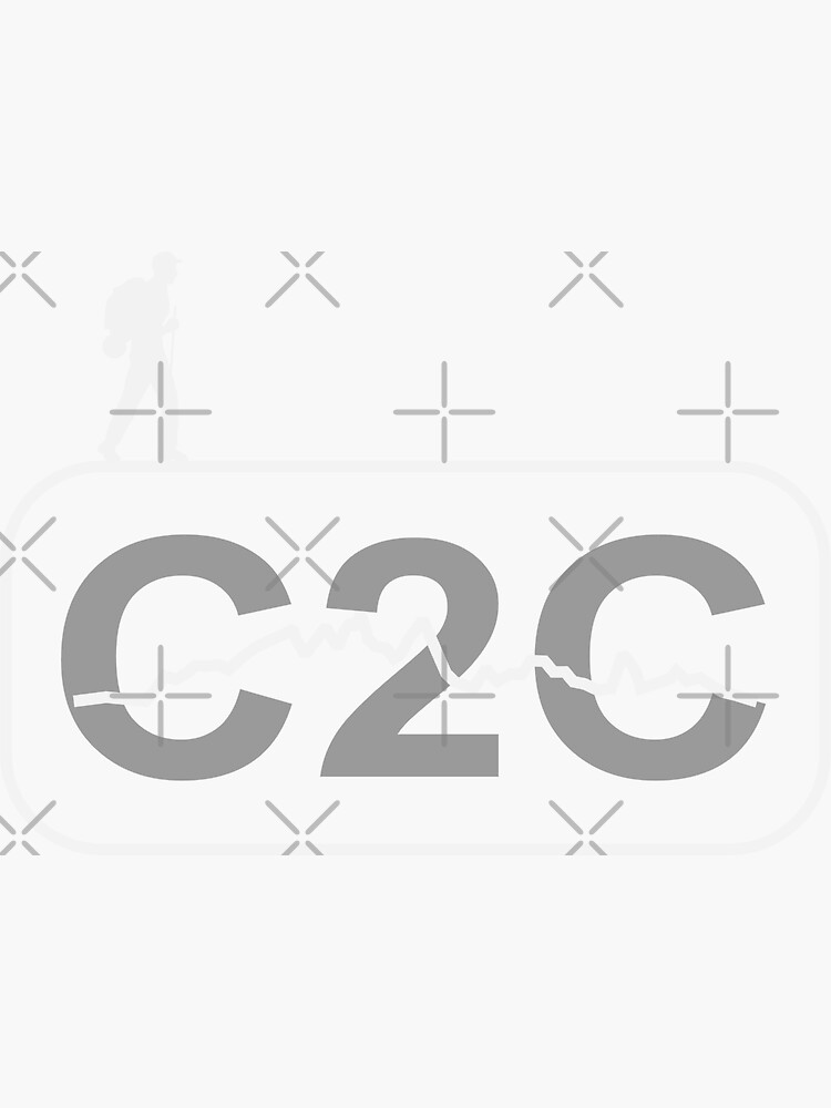 "C2C coastal walking challenge White/Grey" Sticker for Sale by ...