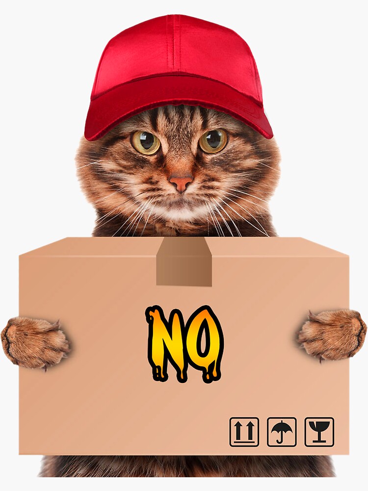 "Cat Says No Sticker" Sticker for Sale by mototal | Redbubble