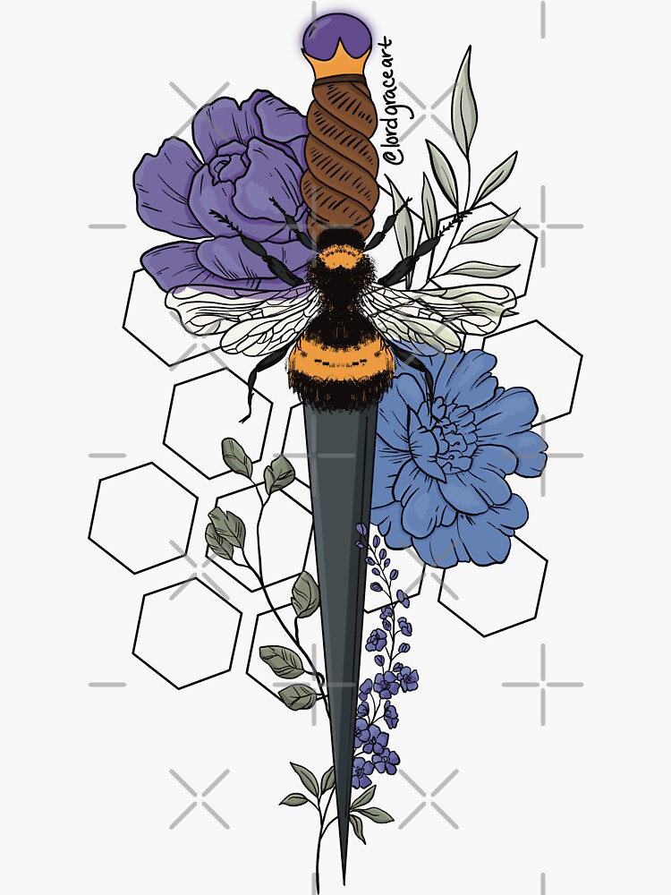 "Bee Dagger" Sticker for Sale by LordGraceArt | Redbubble
