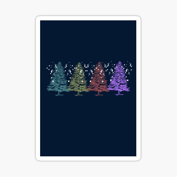 "Navy blue christmas spruce tree print" Sticker for Sale by LukjanovArt ...