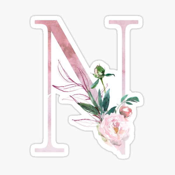 "Pink Letter N" Sticker for Sale by WildAliceArt | Redbubble