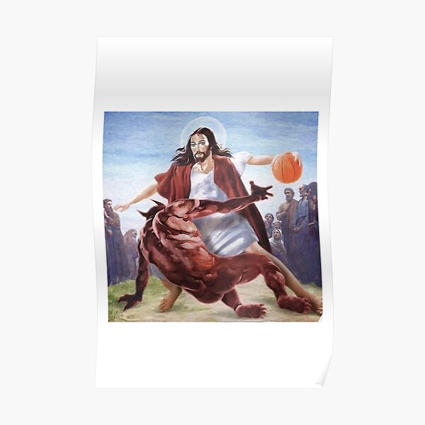 "Jesus VS Devil" Poster for Sale by bigBBQ | Redbubble