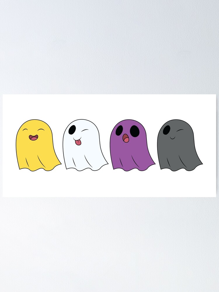 "Non Binary Pride Ghosts" Poster by JaimieMcCaw | Redbubble