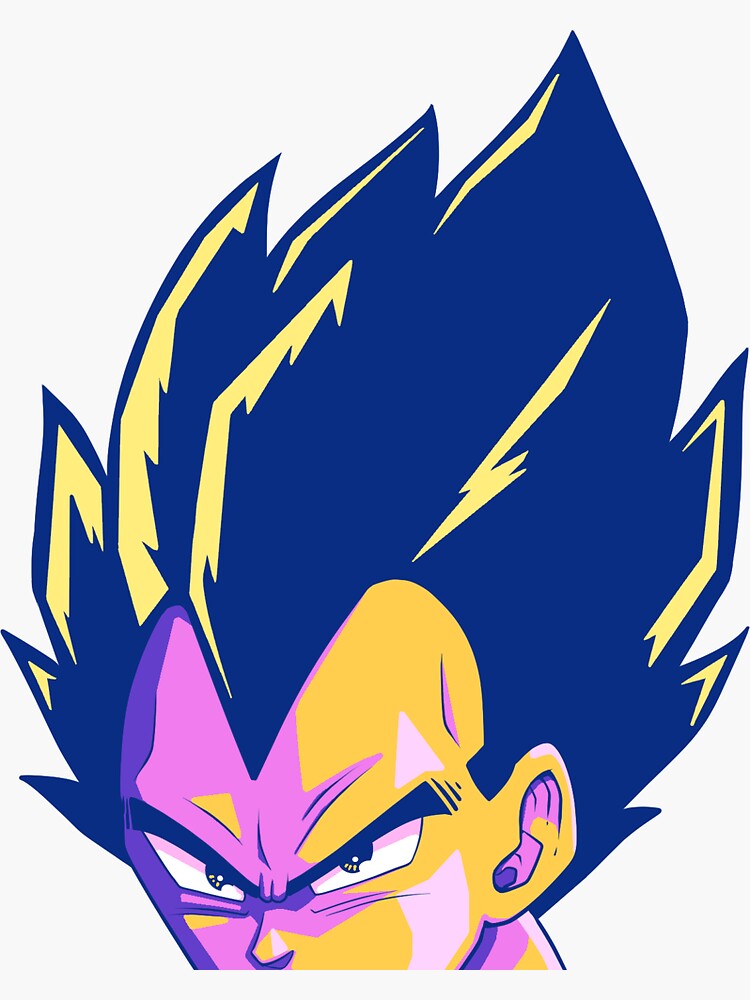 Pegatina «Peeker de Vegeta de color neón» de CupOfNyx | Redbubble