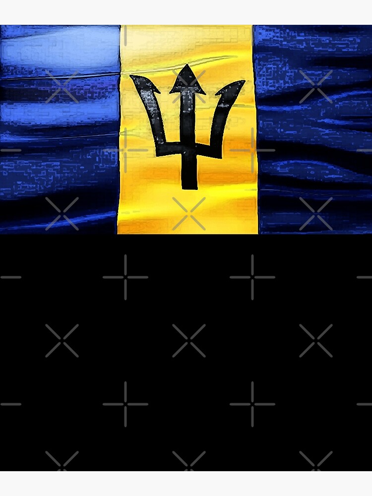 "Barbados Flag Poseidon Trident Royal Sea Surface Reflection" Poster ...