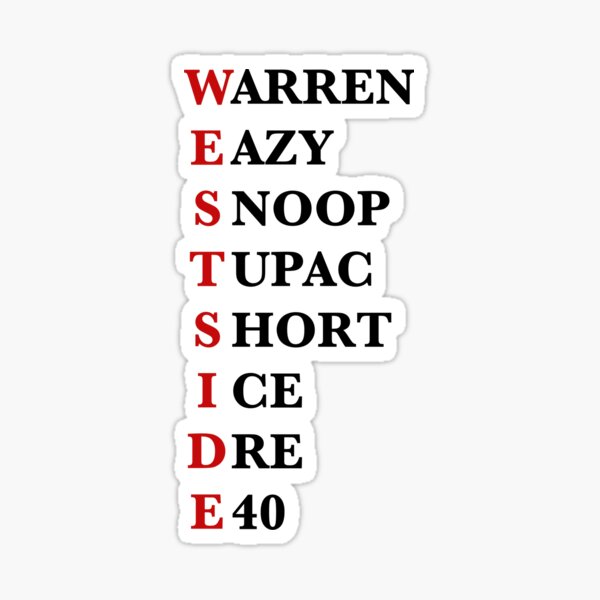 "West Side Rap Ledgends" Sticker by 10AMJ | Redbubble