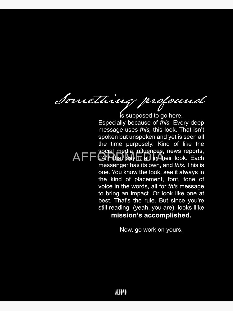 "Something Profound | Motivational Quote Art by AF.FORD MEDIA" Poster ...