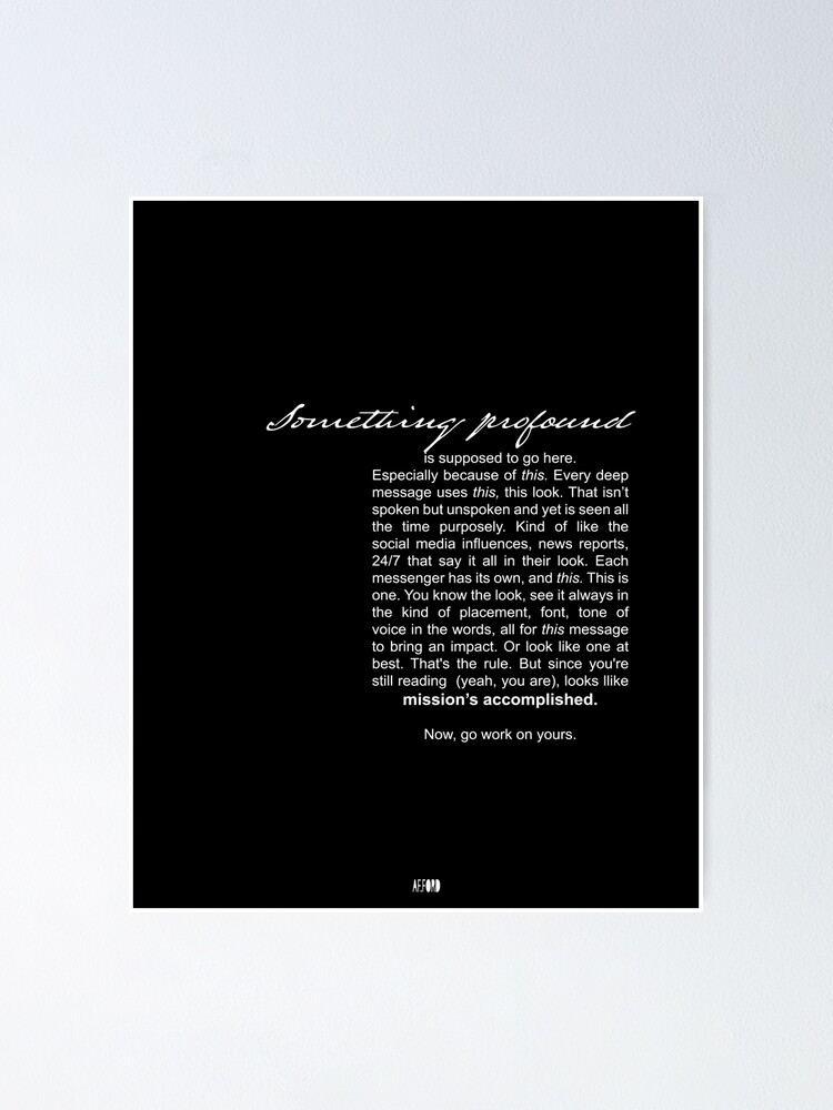 "Something Profound | Motivational Quote Art by AF.FORD MEDIA" Poster ...