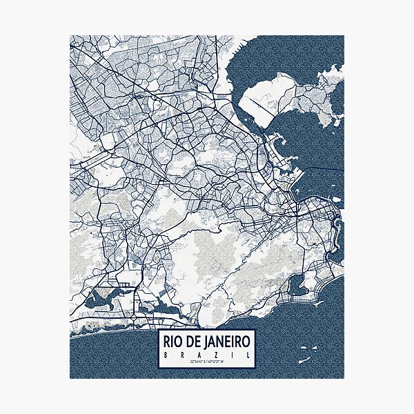 Lámina fotográfica «Mapa de la ciudad de Río de Janeiro de Brasil ...