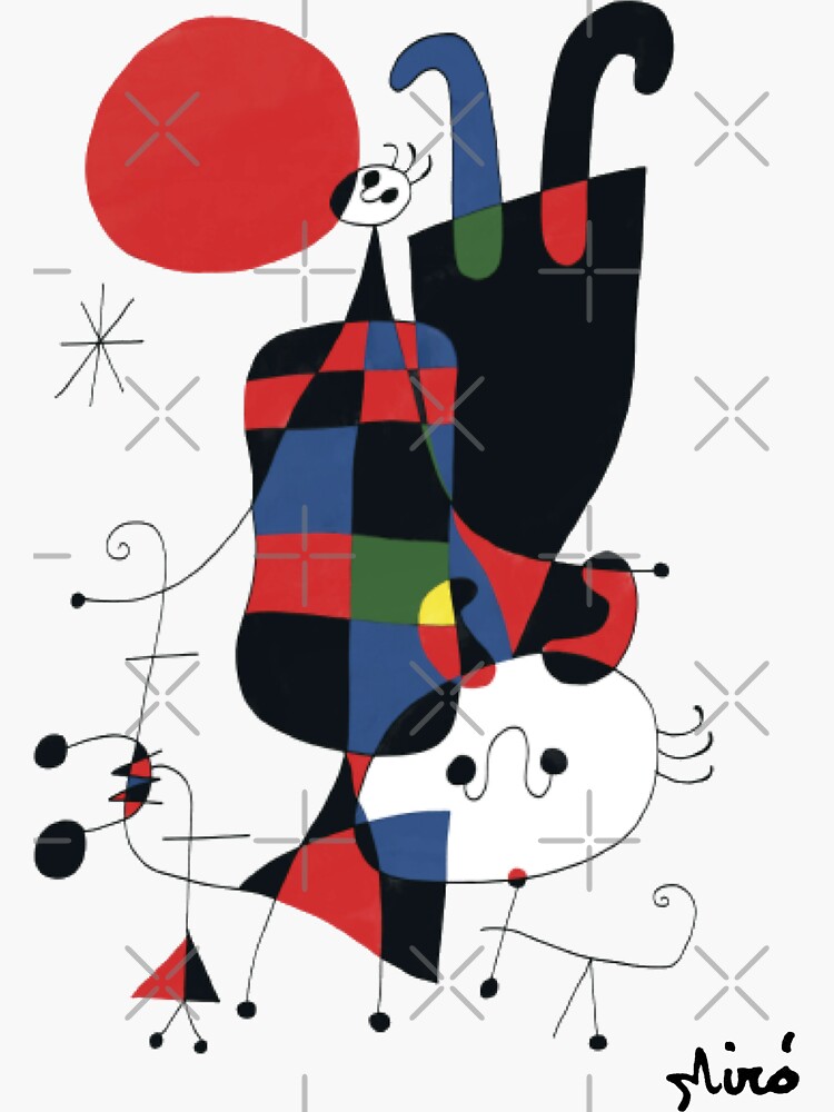 "Joan Miró Abstract Surrealism | “Figures and Dog in Front of the Sun ...