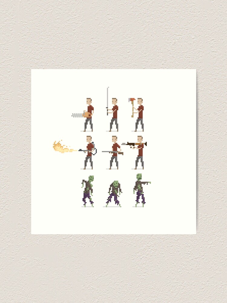 "Zombie Apocalypse Pixel Art" Art Print for Sale by obinsun | Redbubble