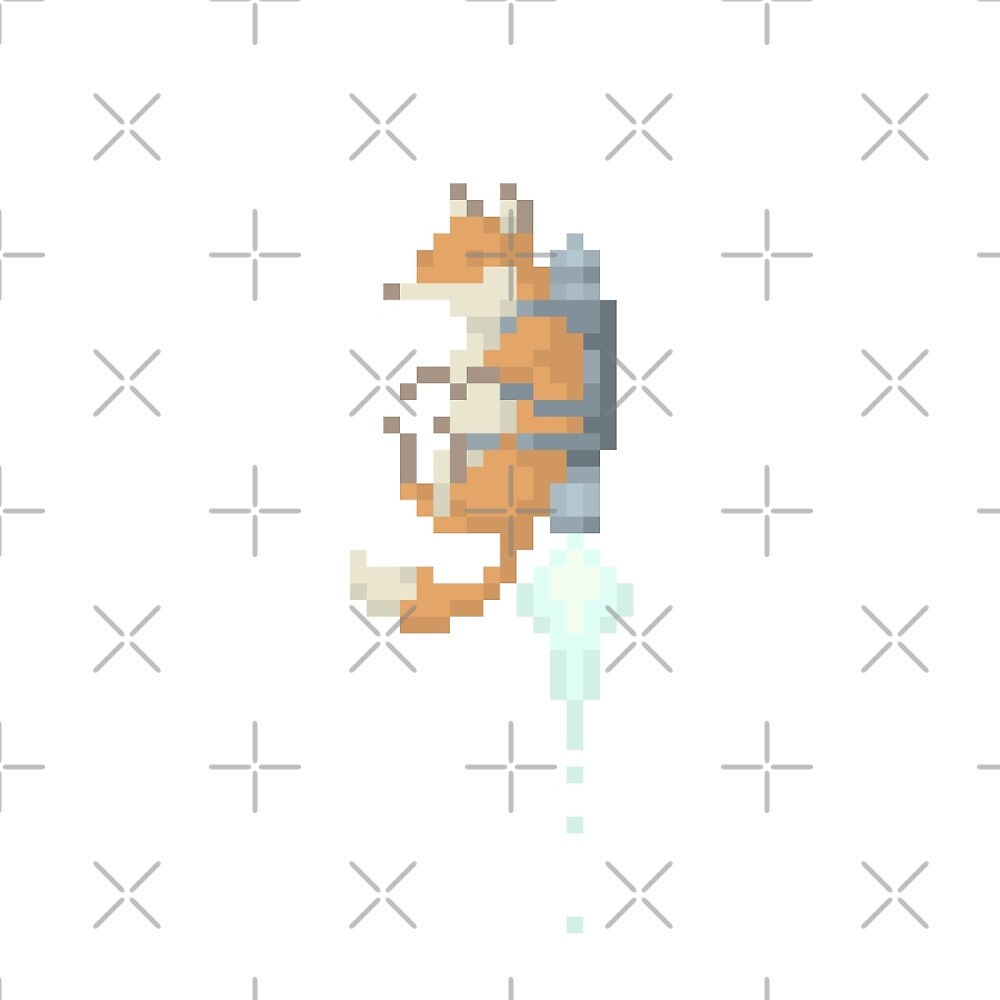 "Fox Jetpack Pixel Art" by obinsun | Redbubble
