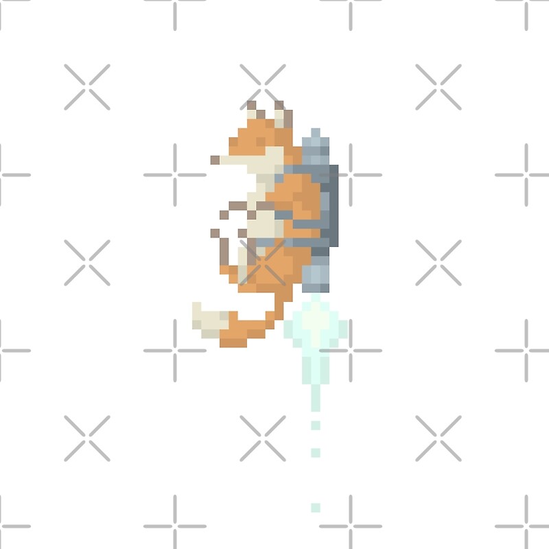 "Fox Jetpack Pixel Art" by obinsun | Redbubble