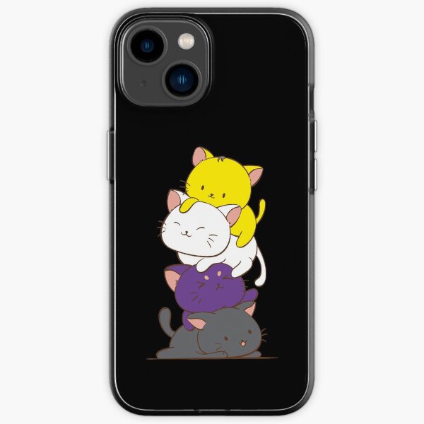 "Nonbinary Pride Flag Kawaii Cats Cute LGBTQ Non-binary Kitty for Enby ...