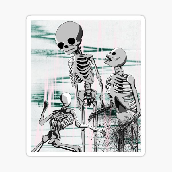 "Spooky Skeleton Gang" Sticker by karlsaigon | Redbubble