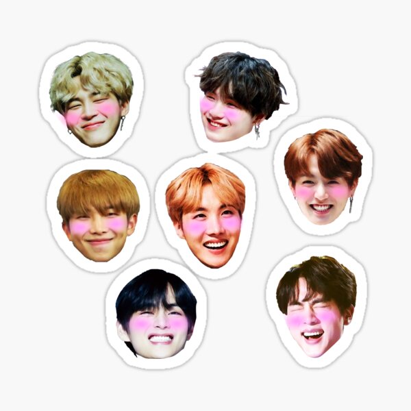 "BTS (blushing head)" Sticker for Sale by sudipti | Redbubble
