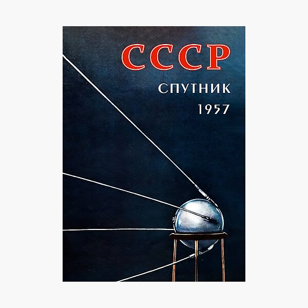 "Sputnik, USSR, 1957 — Soviet vintage space poster, propaganda poster ...