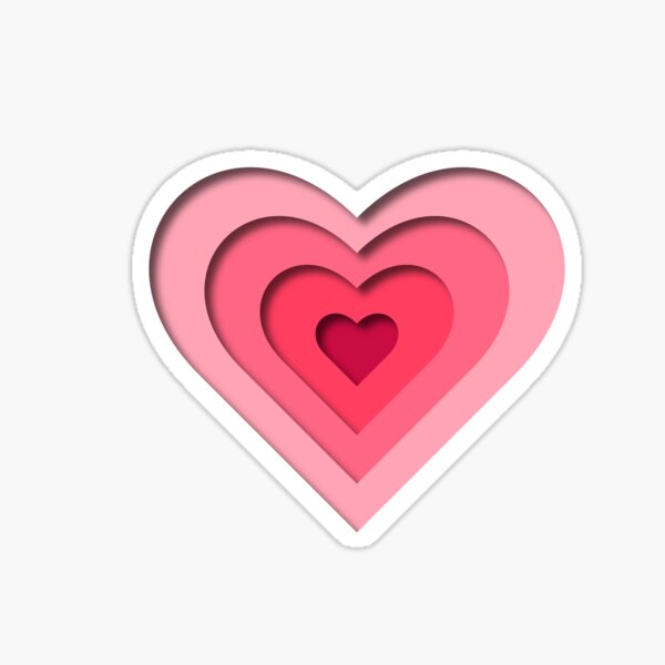 "Pink heart layer" Sticker by Graphicore | Redbubble