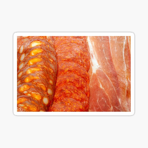 "Chorizo Salami and Prosciutto" Sticker for Sale by MarkUK97 | Redbubble