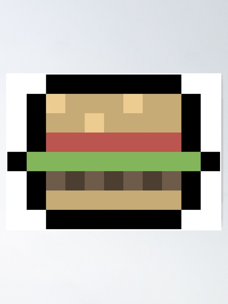 "8-Bit Burger" Poster for Sale by obinsun | Redbubble