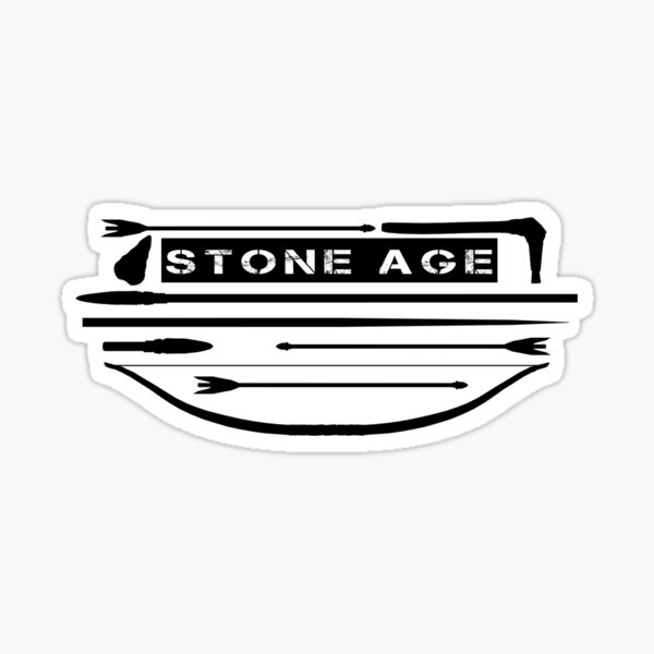 "Prehistoric, back to primitive, Stone age" Sticker for Sale by ...