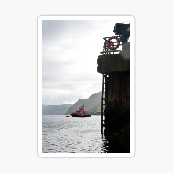 "Portree lifeboat at anchor in the harbour, Isle of Skye, Scotland ...