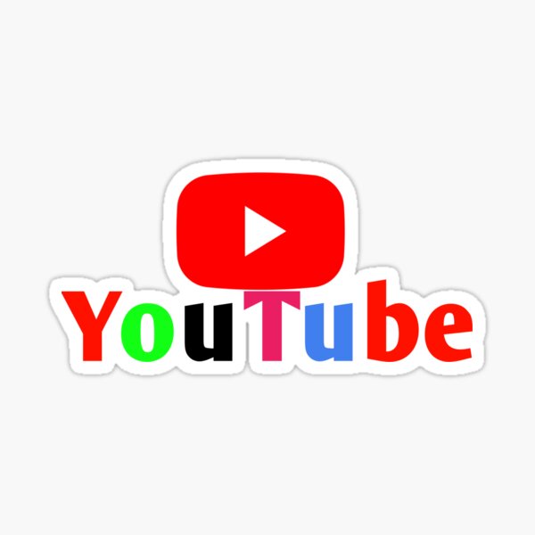 "youtube new logo design" Sticker for Sale by DesignExpert01 | Redbubble