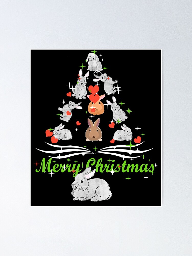 "rabbit christmas tree" Poster for Sale by TheCarrier | Redbubble
